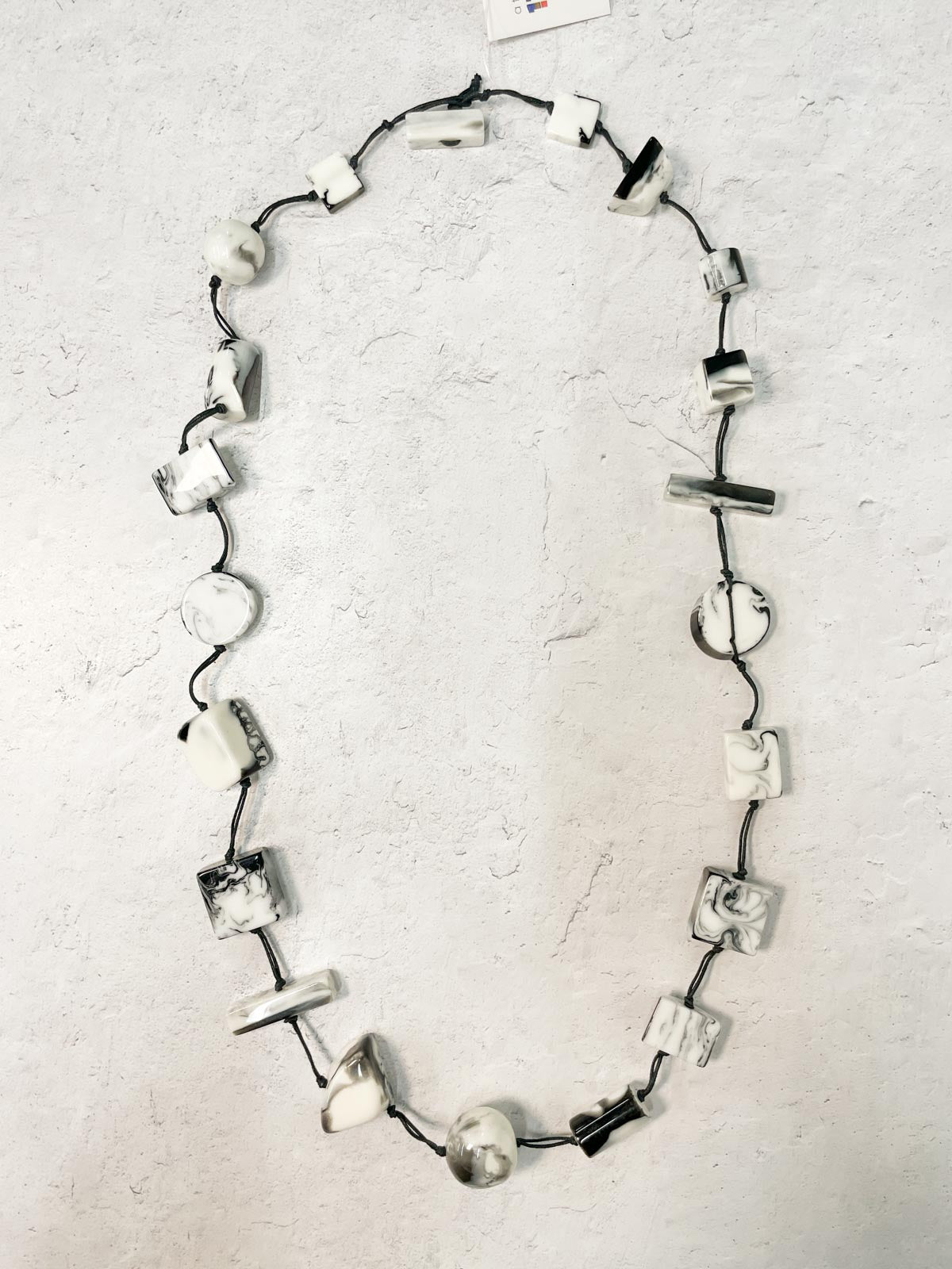 Atelier 1701 Mixed Shapes Necklace, White Black Marble - Statement Boutique