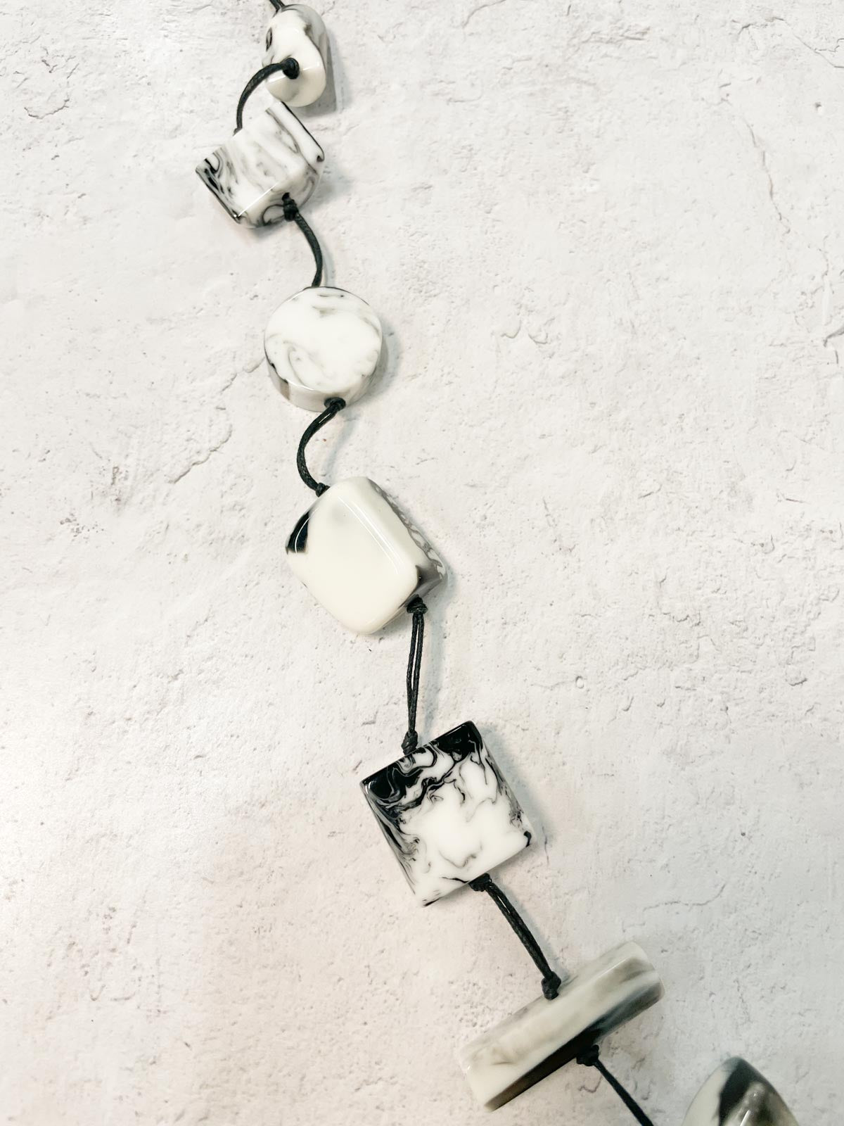 Atelier 1701 Mixed Shapes Necklace, White Black Marble - Statement Boutique