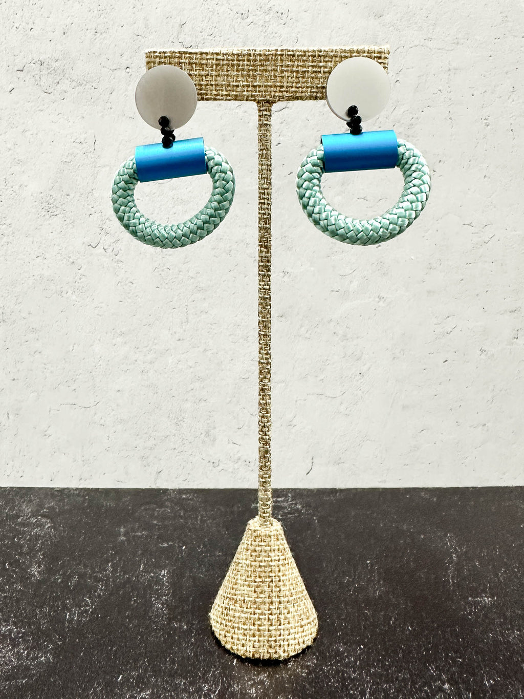 Christina Brampti Small Alumunim Cord Hoop Earrings, Turquoise ...