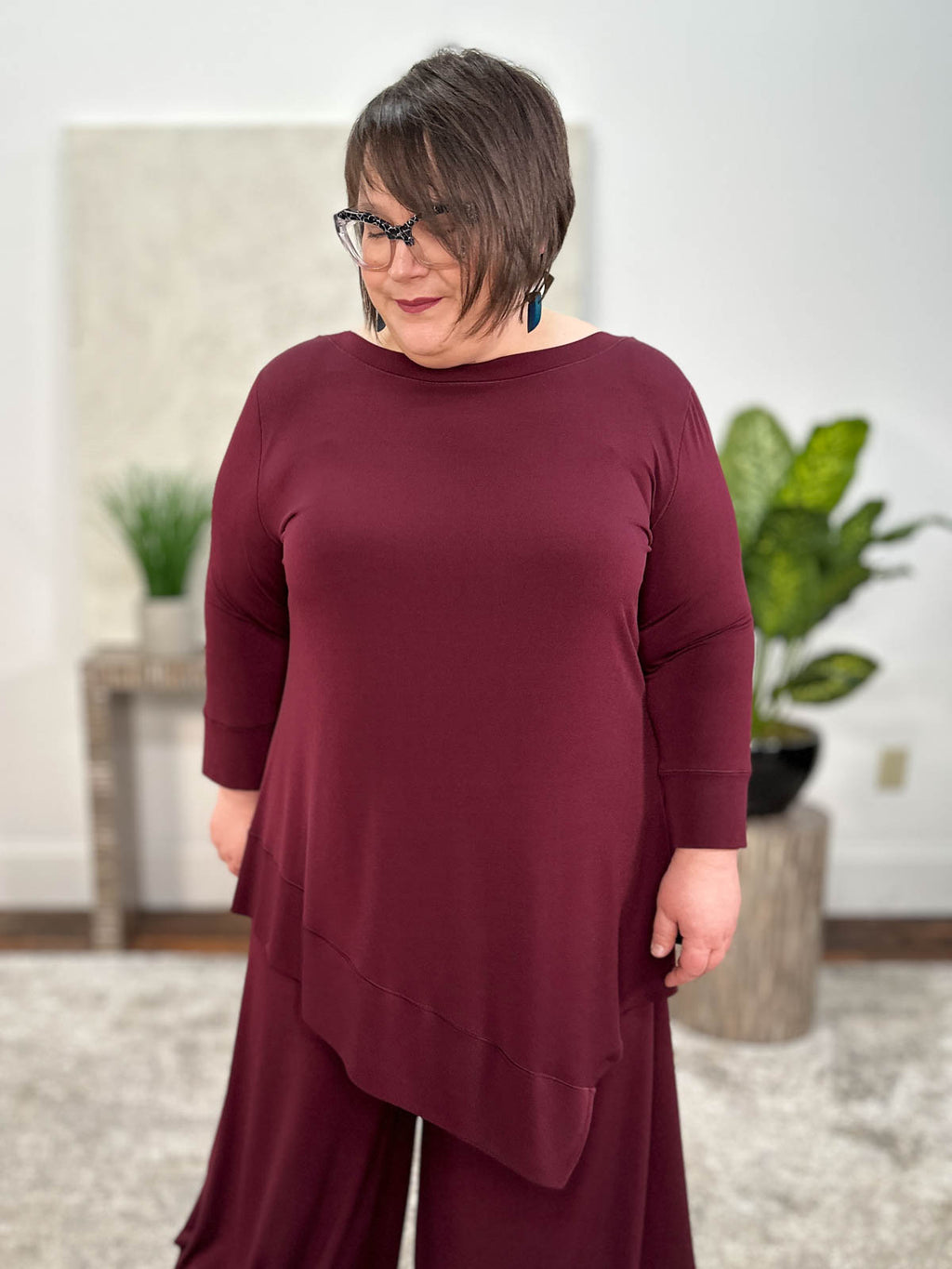 Eva Varro Savannah Boat Neck Tunic, Grape – Statement Boutique