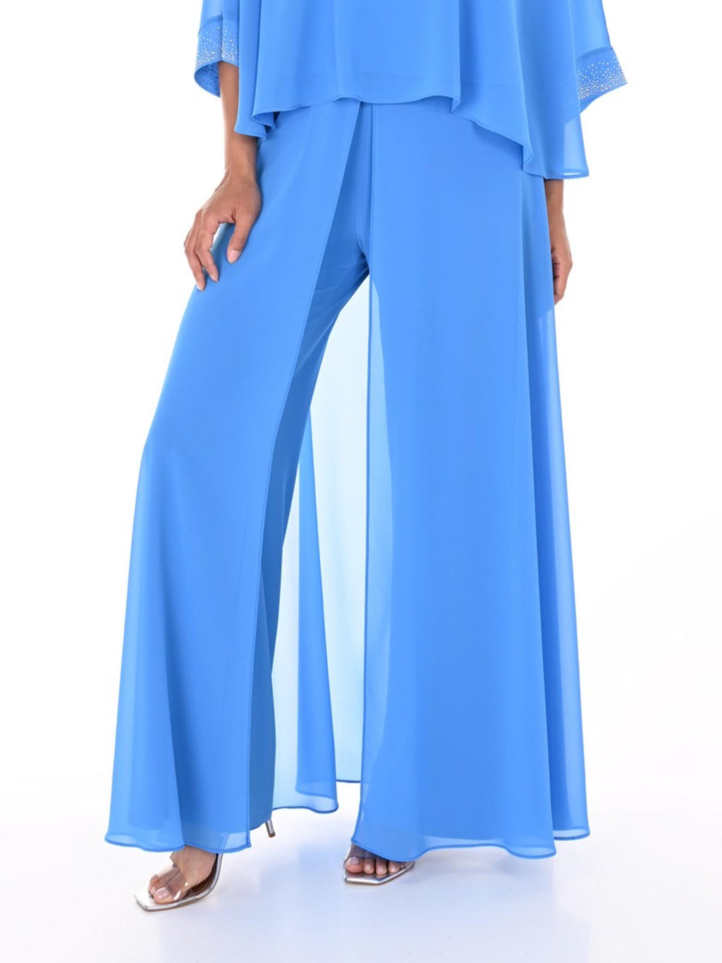 Frank Lyman Chiffon Overlay Pant, Blue – Statement Boutique