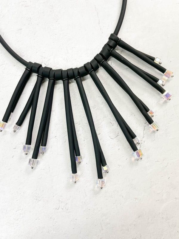 OC Jewelry Iridescent Necklace, Black/Multi - Statement Boutique