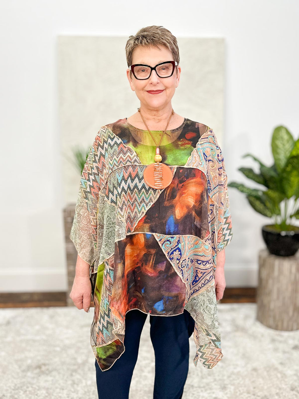 Sterling Styles Patchwork Cover Up Top, Assorted Bright – Statement ...