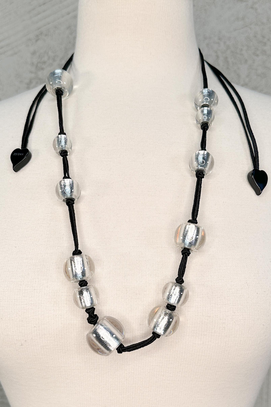 Zsiska Precious Mixed Bead Adjustable Necklace, Silver – Statement Boutique
